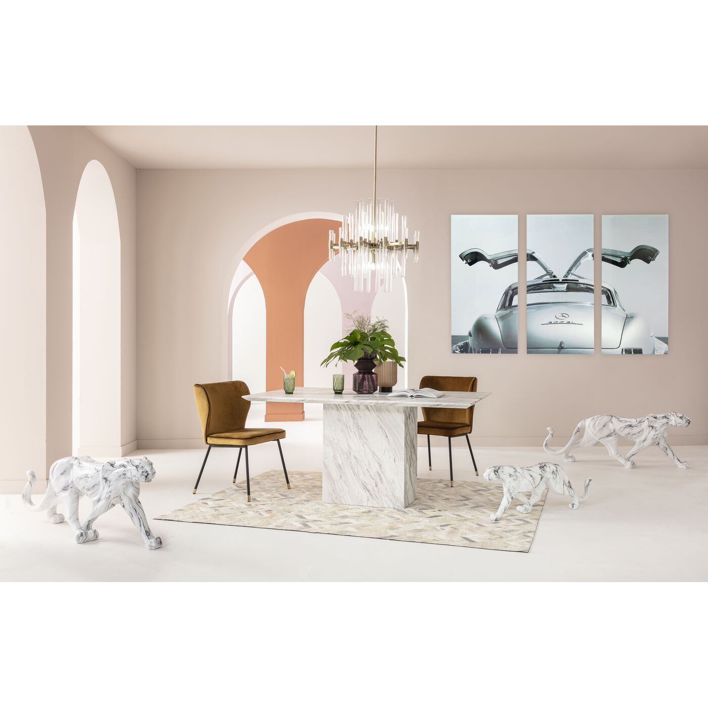 Figura deco Leopard Marble 95cm - KARE Chile