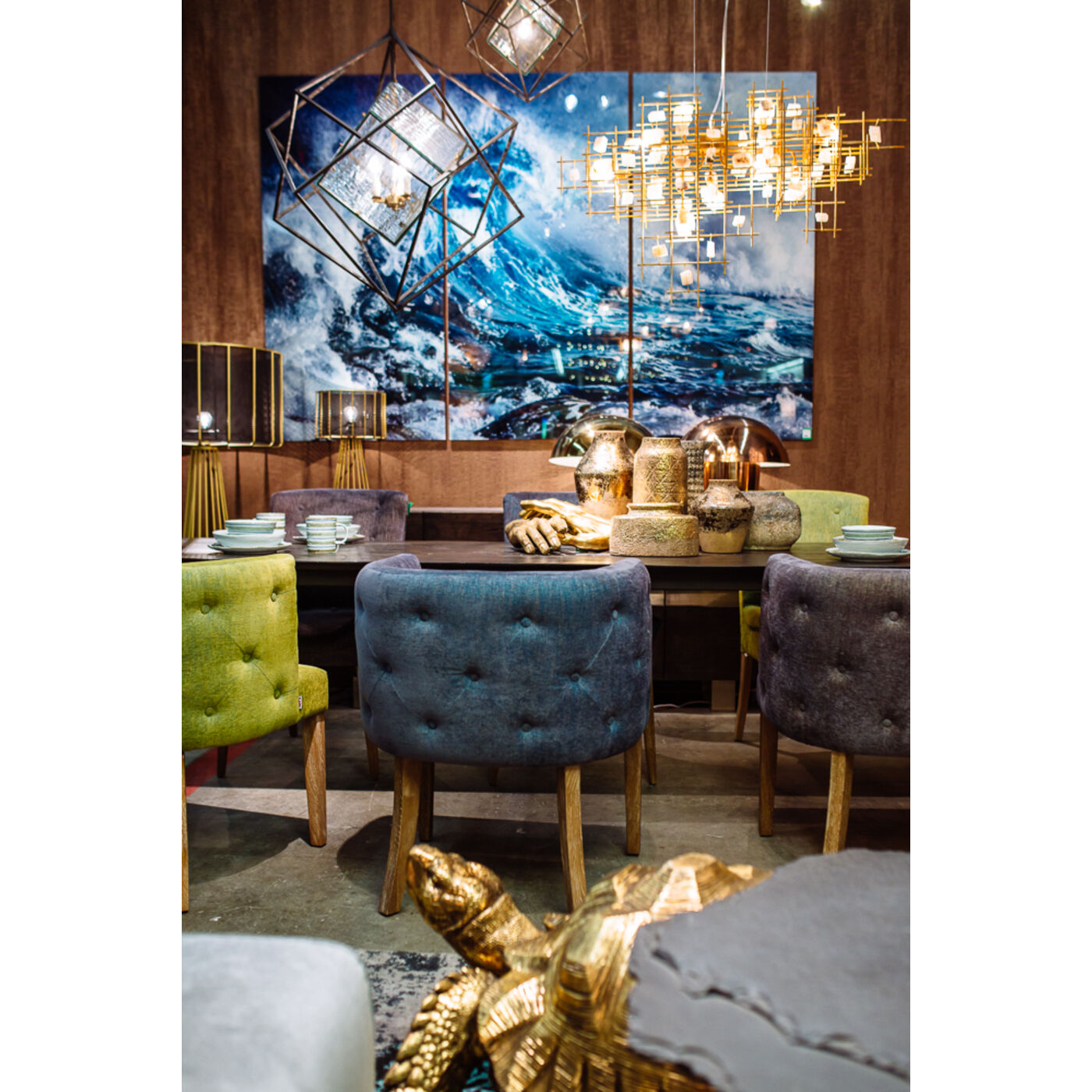 Glass Picture Triptychon Wave (3/Set) - KARE Serbia