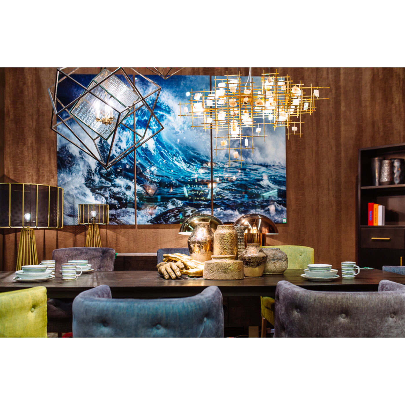 Glass Picture Triptychon Wave (3/Set) - KARE Serbia