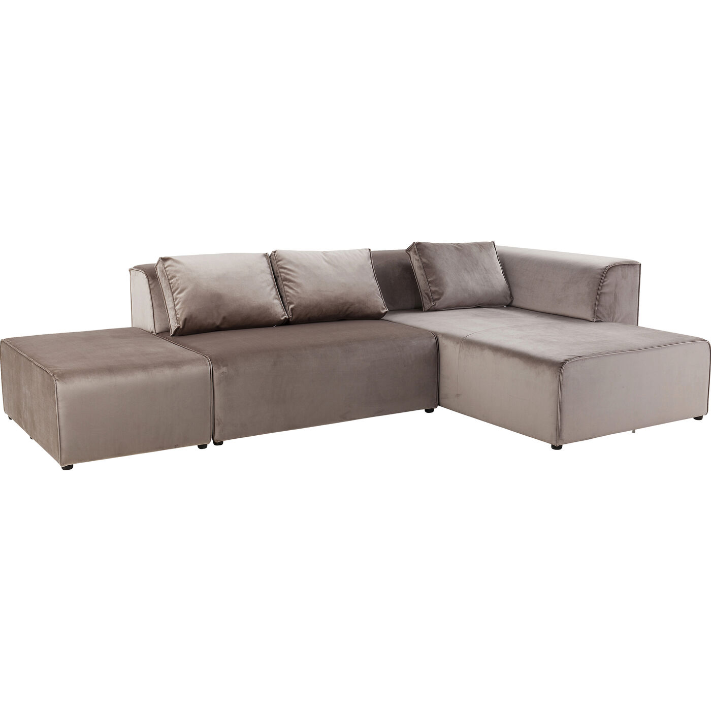 Corner Sofa Infinity Velvet Taupe Right - KARE Philippines