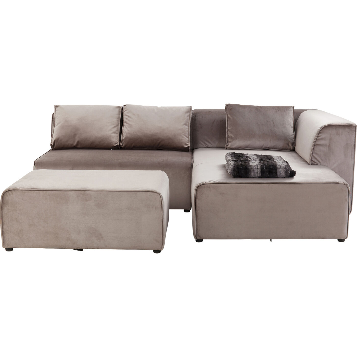 Corner Sofa Infinity Velvet Taupe Right - KARE Philippines