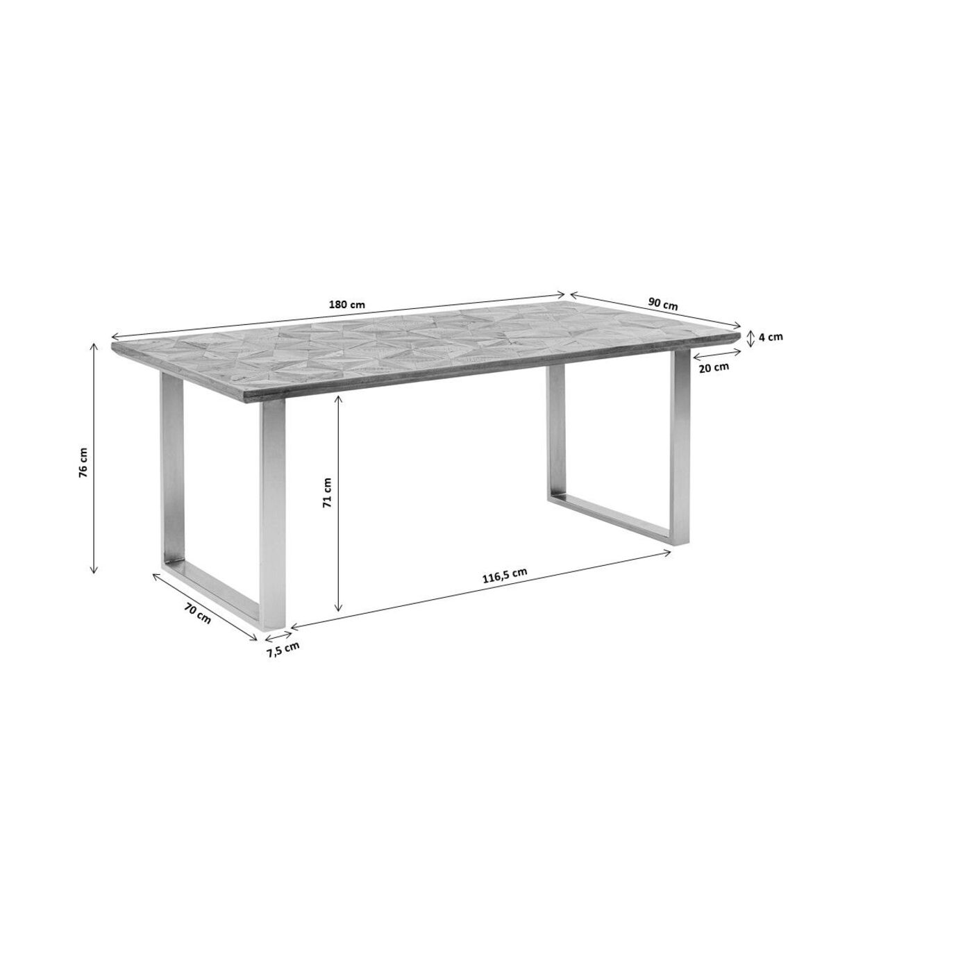 Table Stars Brass 180x90cm - KARE USA