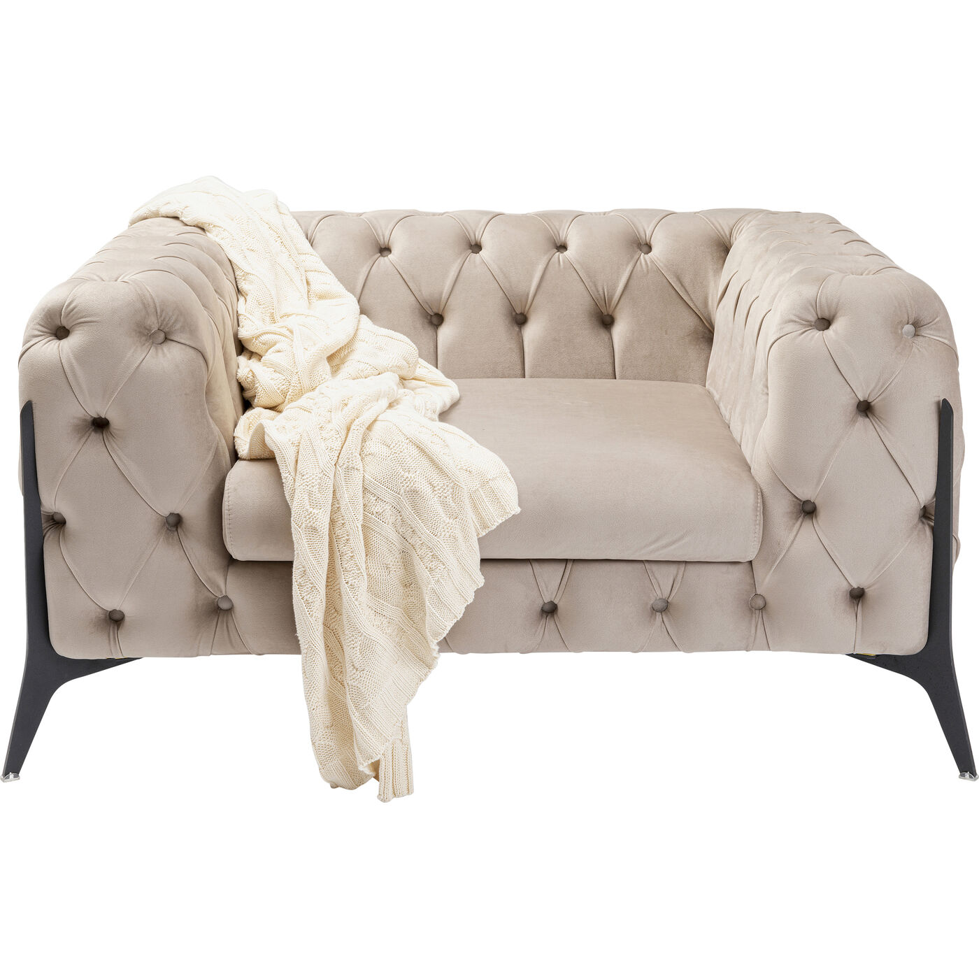 Armchair Bellissima Velvet Taupe 120cm - KARE USA