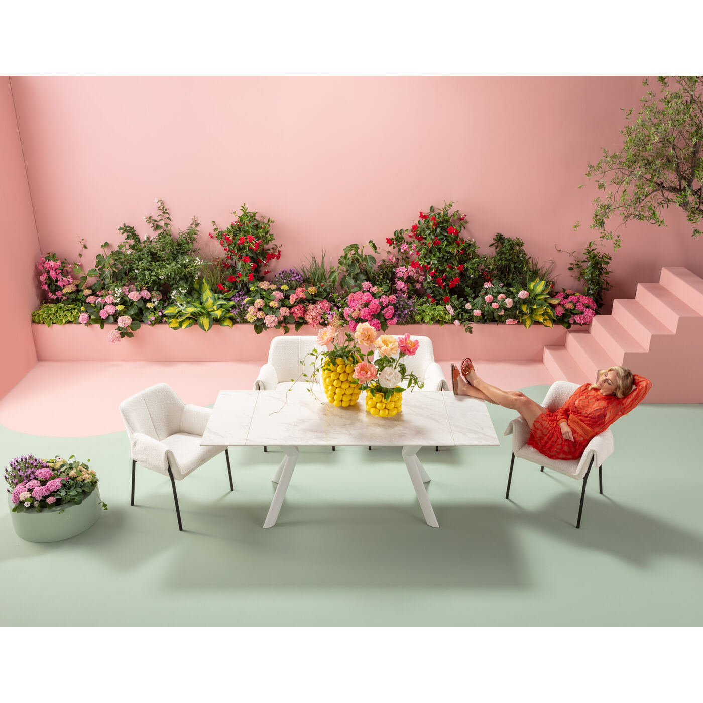 Extension Table Xenia White 140(+30+30)x80cm - KARE USA