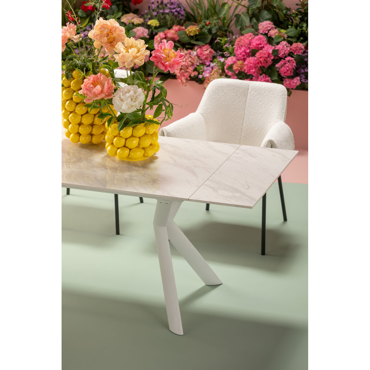Extension Table Xenia White 140(+30+30)x80cm - KARE USA